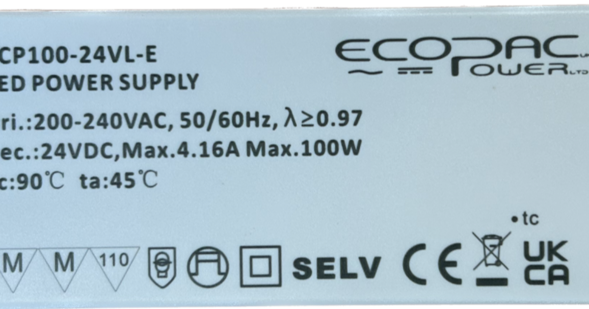 ECP100-VL-E Series | Constant Voltage LED Drivers | Ecopac Power