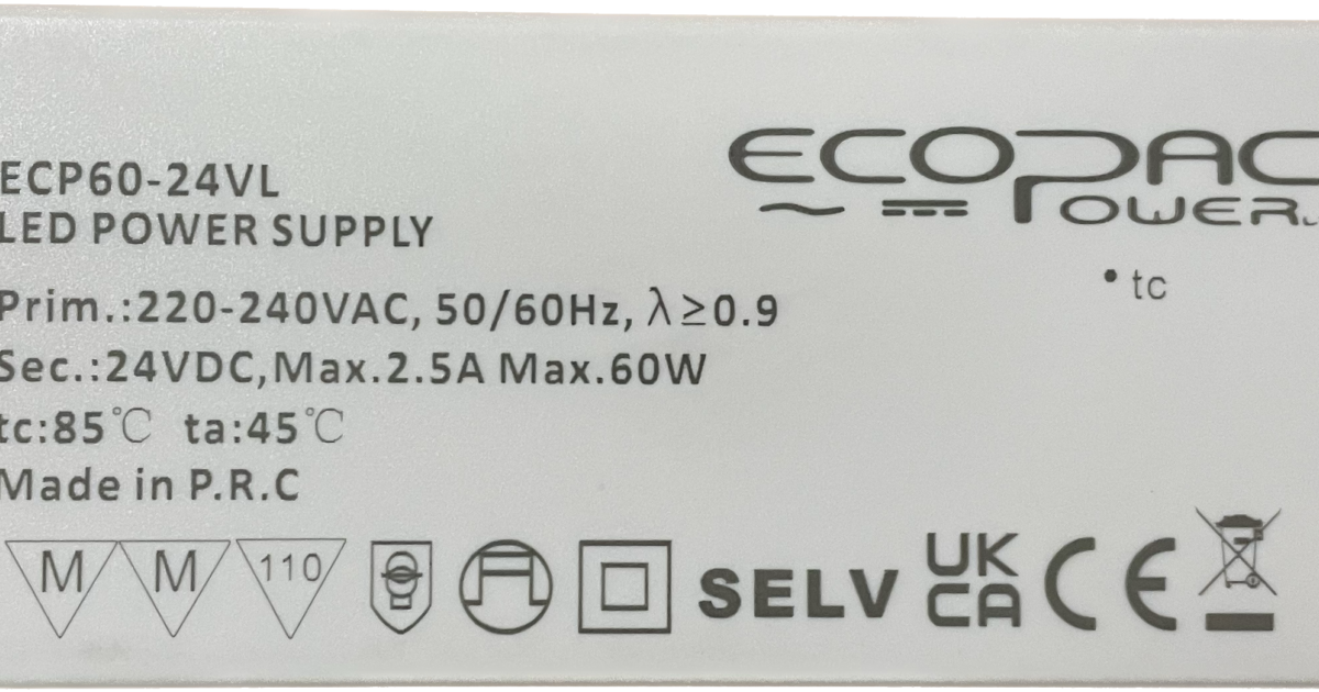 ECP60-VL | Constant Voltage LED Drivers | Ecopac Power