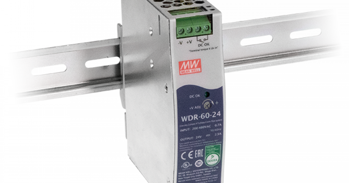 MEAN WELL WDR-60-24 DIN Rail Power Supply 60W 24V | Ecopac Power